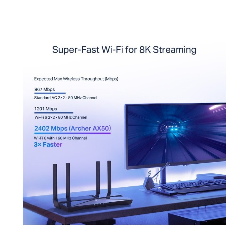 TP-ARCHER-AX50 | ROUTER TP-LINK AX3000 ARCHER AX50 WI FI 6 - TECEMIP
